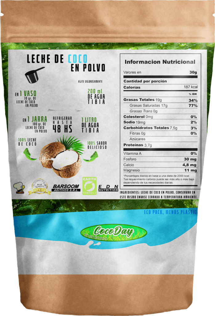 Leche de Coco CocoDay 150 Gr Rinde 1,5 L. o mas Calidad Importada ...
